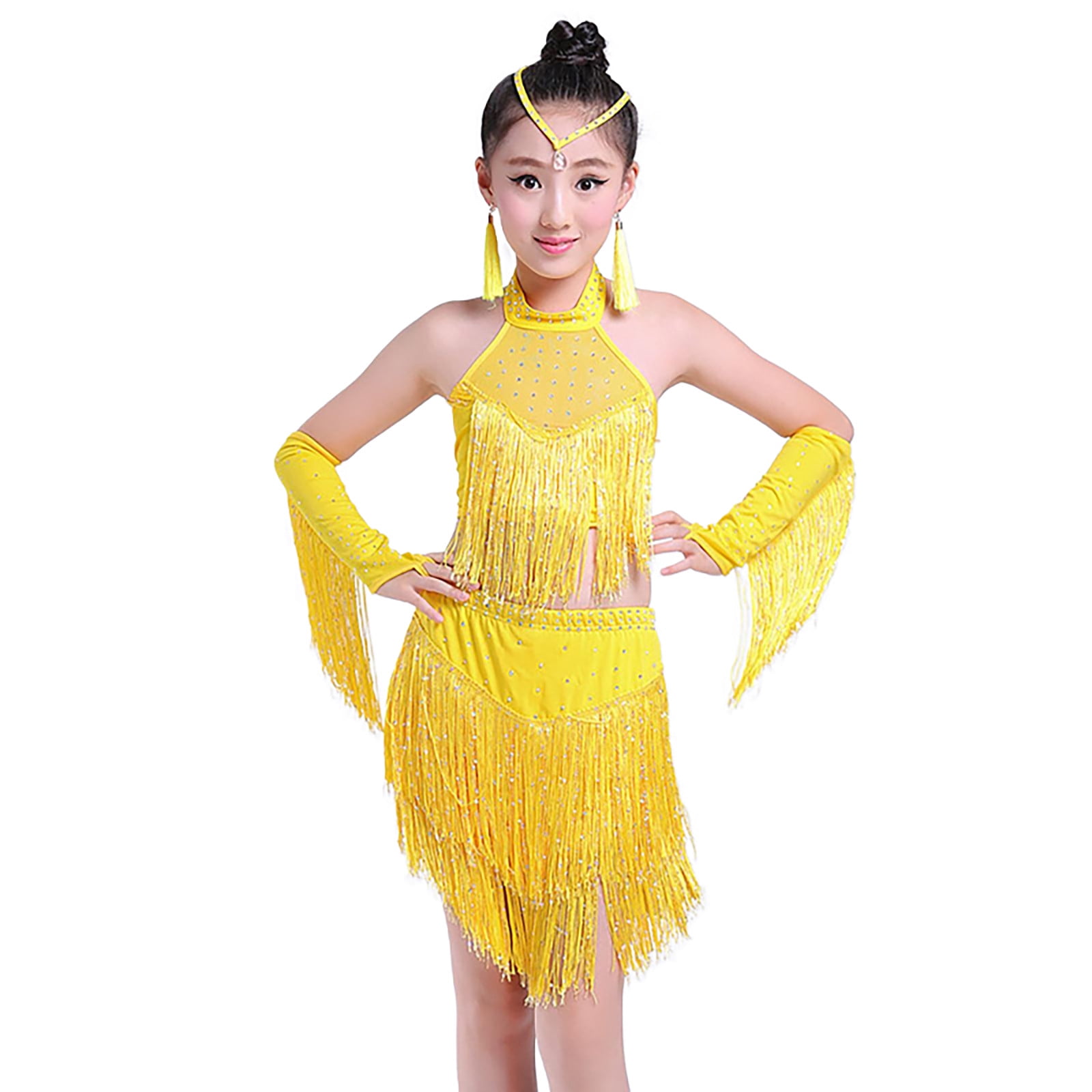 Afdoent Baby Girl Clothes Girls Dance Outfits Performance Fringe Latin ...