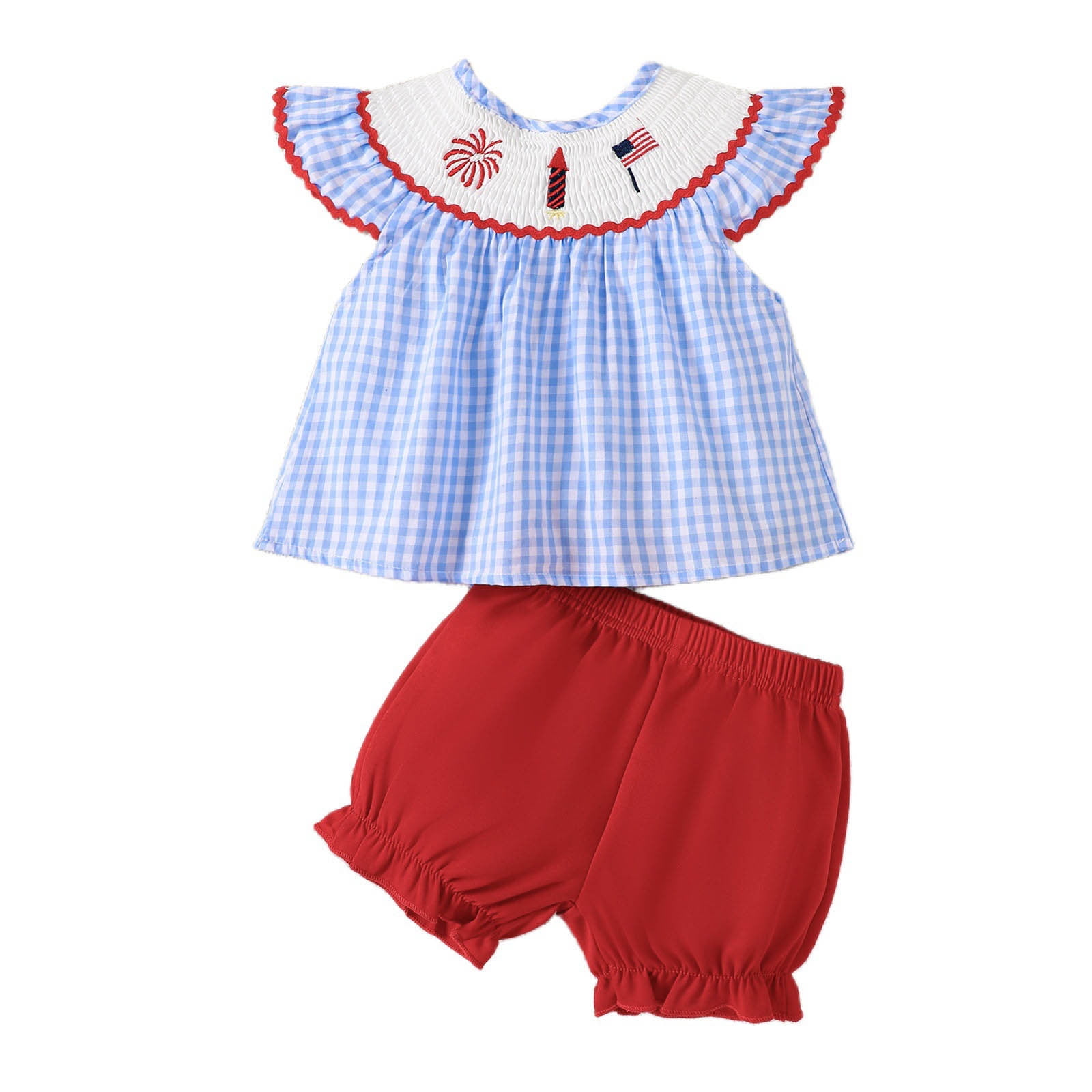 Afdoent Baby Girl Clothes Toddler Girls Fly Sleeve Independence Day ...