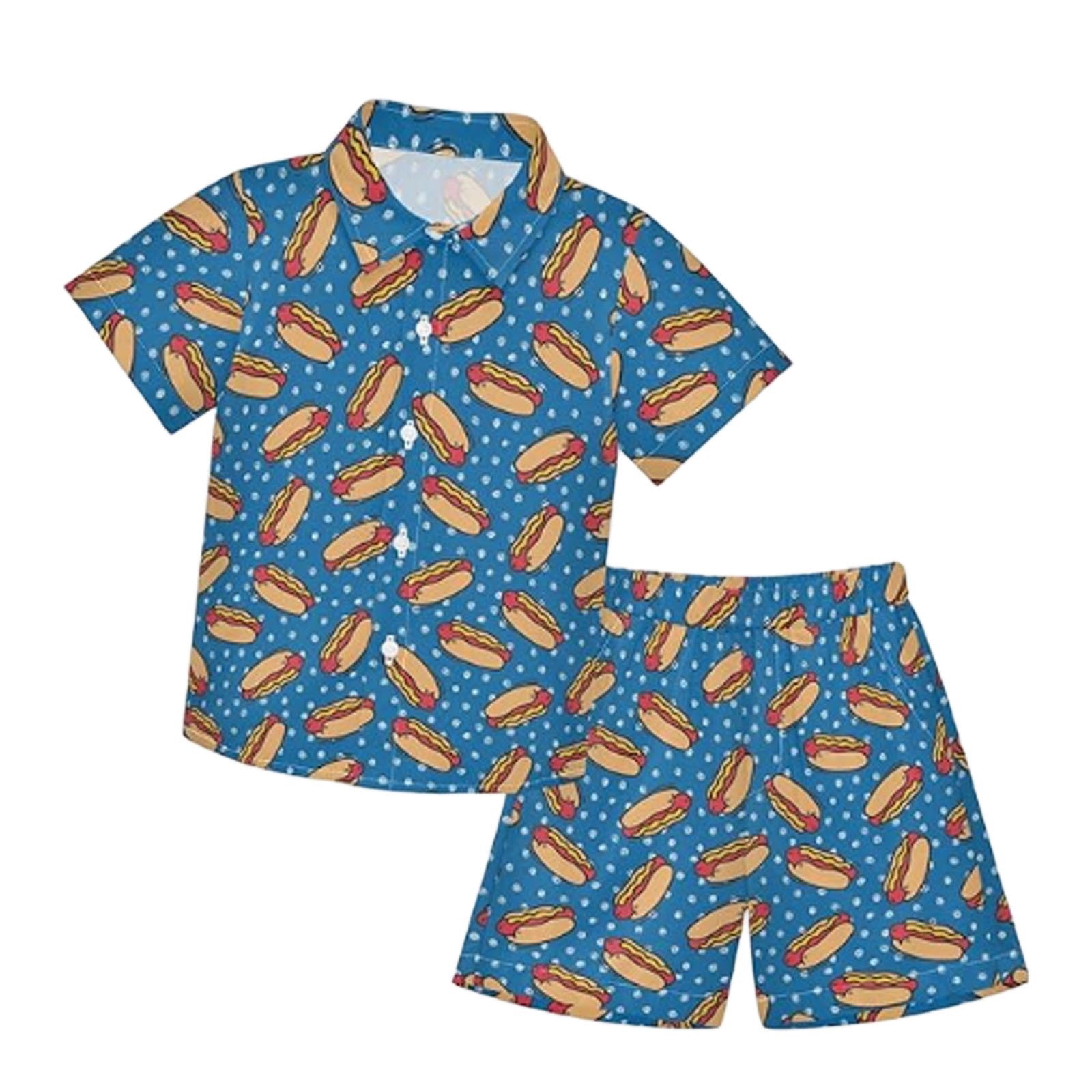 Afdoent Boys Clothing Sets Boy's Summer Casual Cute Printed Short ...