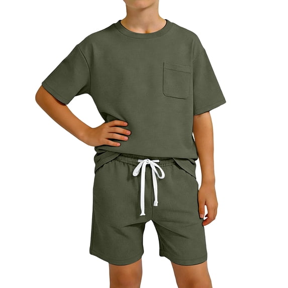 Afdoent Boys Clothing Sets Boys Short Sleeve Crew Neck Basic T Shirts ...