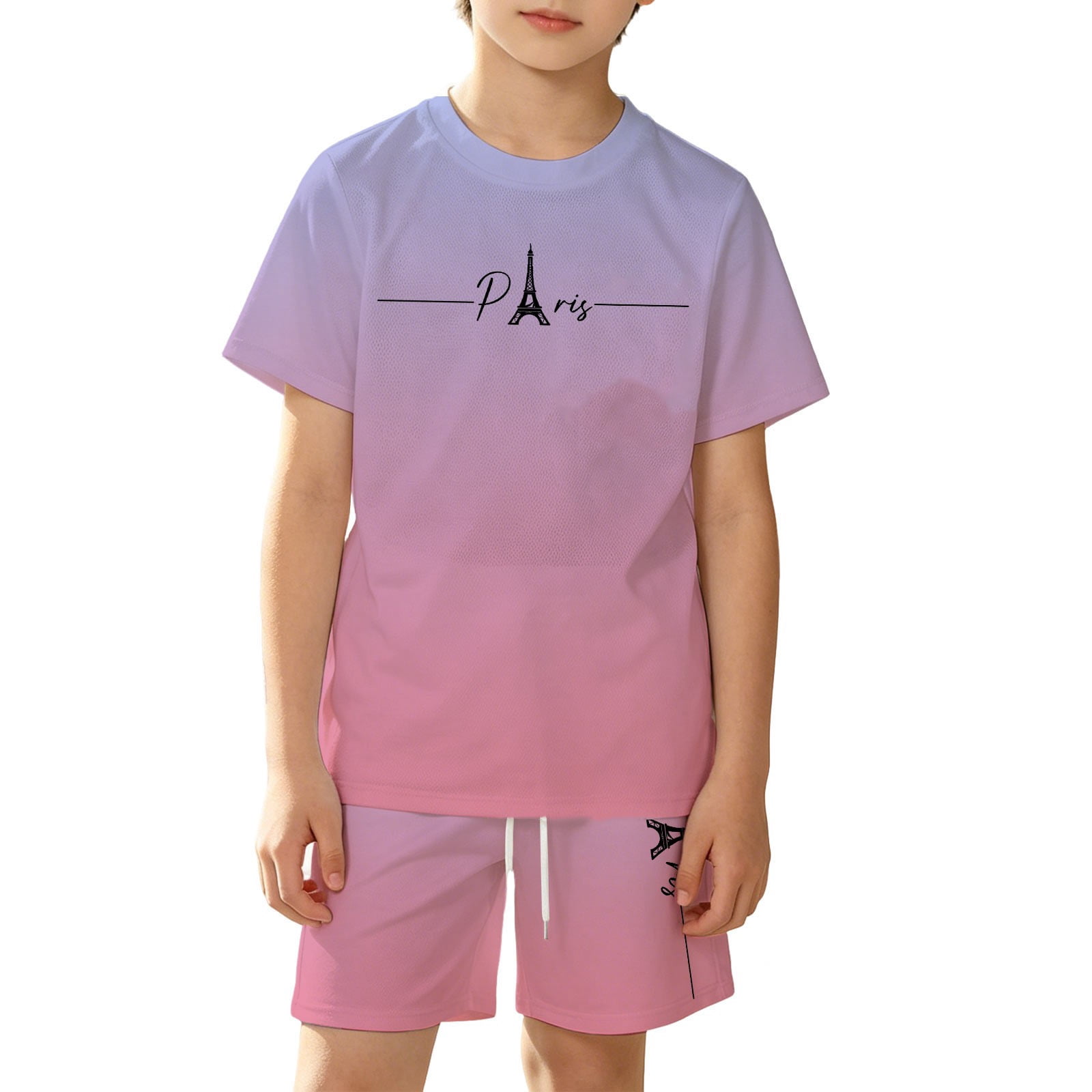 Afdoent Boys Clothing Sets Cool Gradient City Graphic Breathable Mesh ...