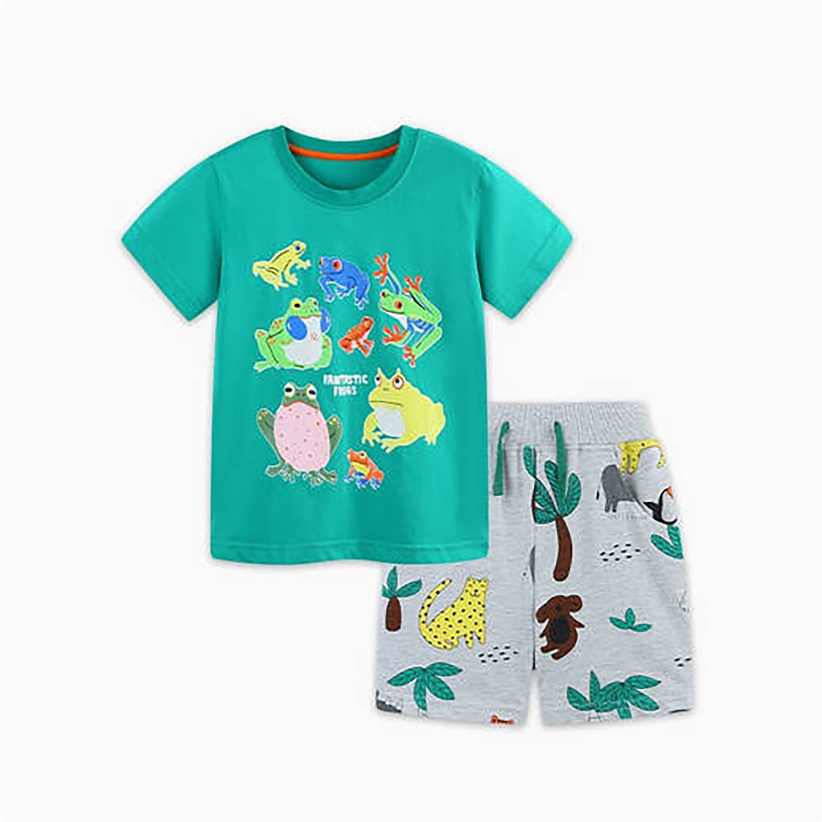 Afdoent Boys Clothing Sets Glow In The Dark Animal Print Boys Short ...