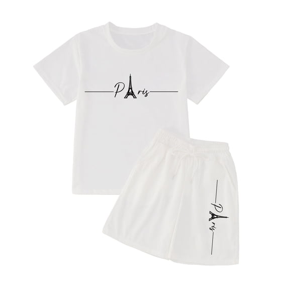 Afdoent Boys Clothing Sets Graphic Letter Print Short Sleeve T Shirt ...
