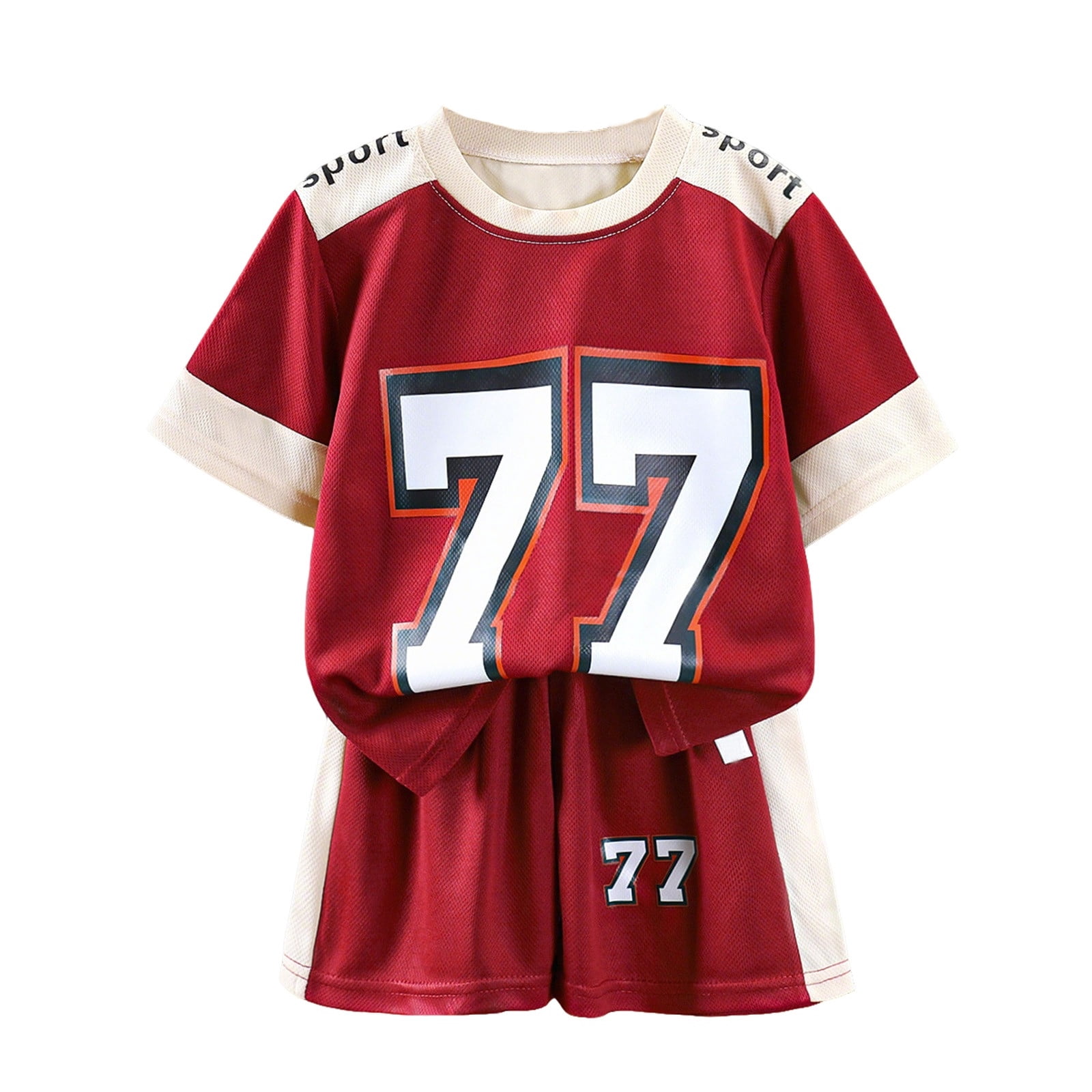 Afdoent Boys Clothing Sets Kids Color Block Short Sleeve T-Shirt And ...