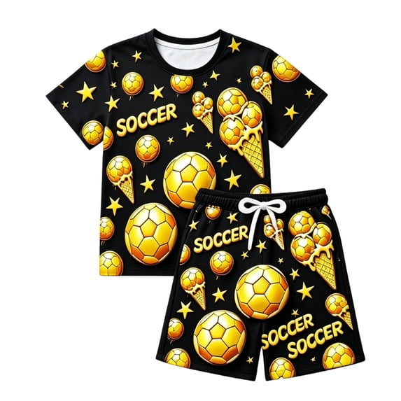 Afdoent Boys Clothing Sets Kids Girls Ice Print Short Sleeve T-Shirt ...