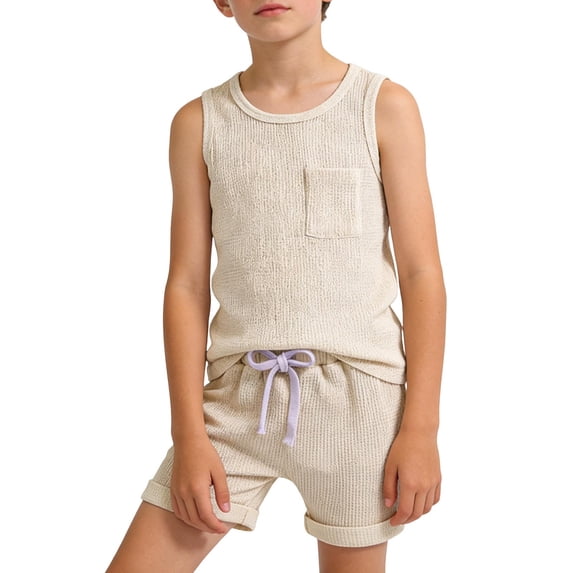Afdoent Boys Clothing Sets Kids Sleeveless Tank Tops And Shorts Set ...