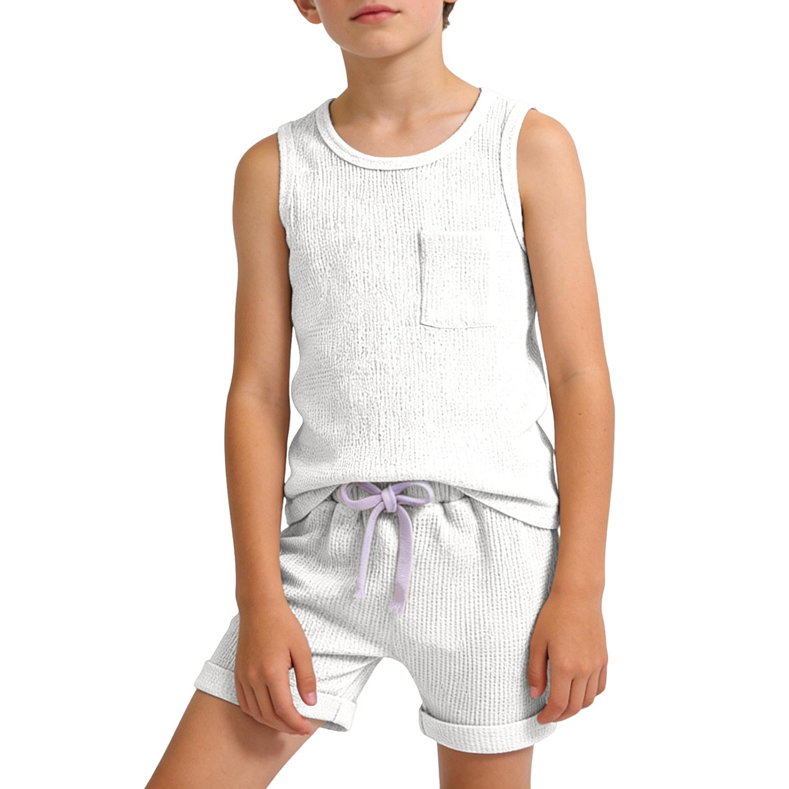 Afdoent Boys Clothing Sets Kids Sleeveless Tank Tops And Shorts Set ...