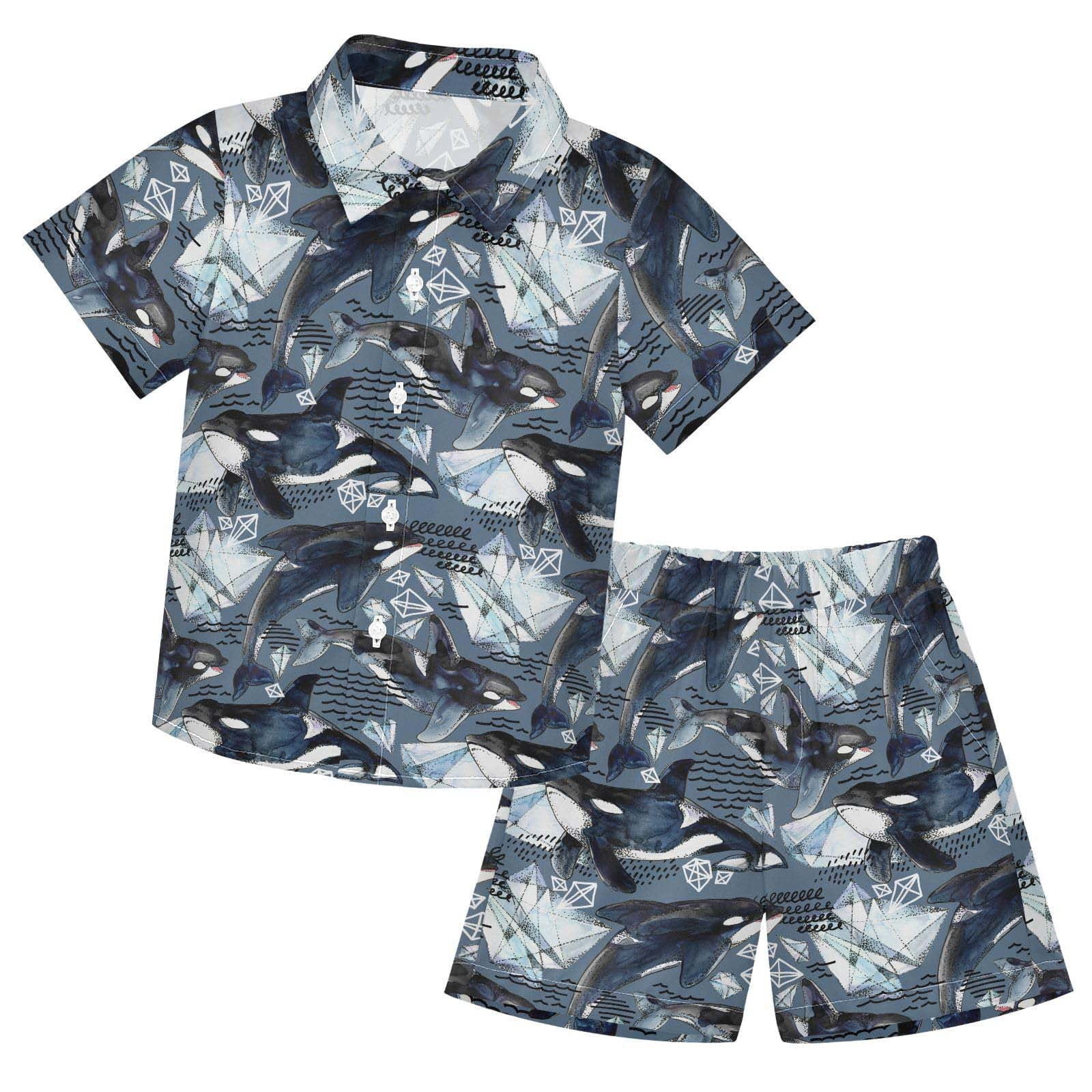 Afdoent Boys Clothing Sets Kids Sumer Cartoon Print Short Sleeve ...