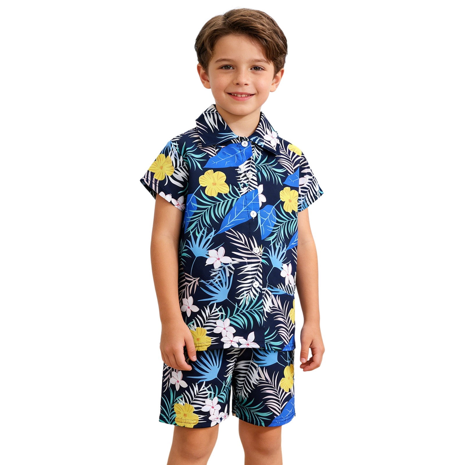 Afdoent Boys Clothing Sets Kids Summer Beach Tropical Floral Print ...
