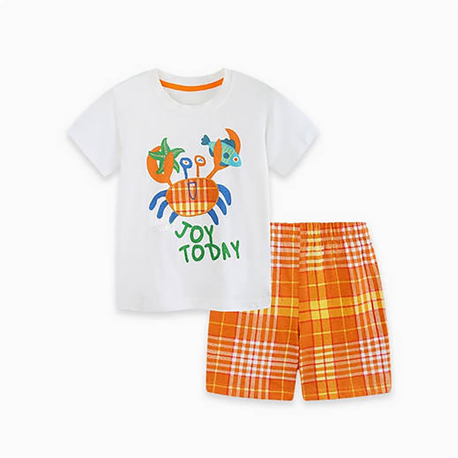 Afdoent Boys Clothing Sets Summer Boys Crab Embroidery Outfit Casual ...