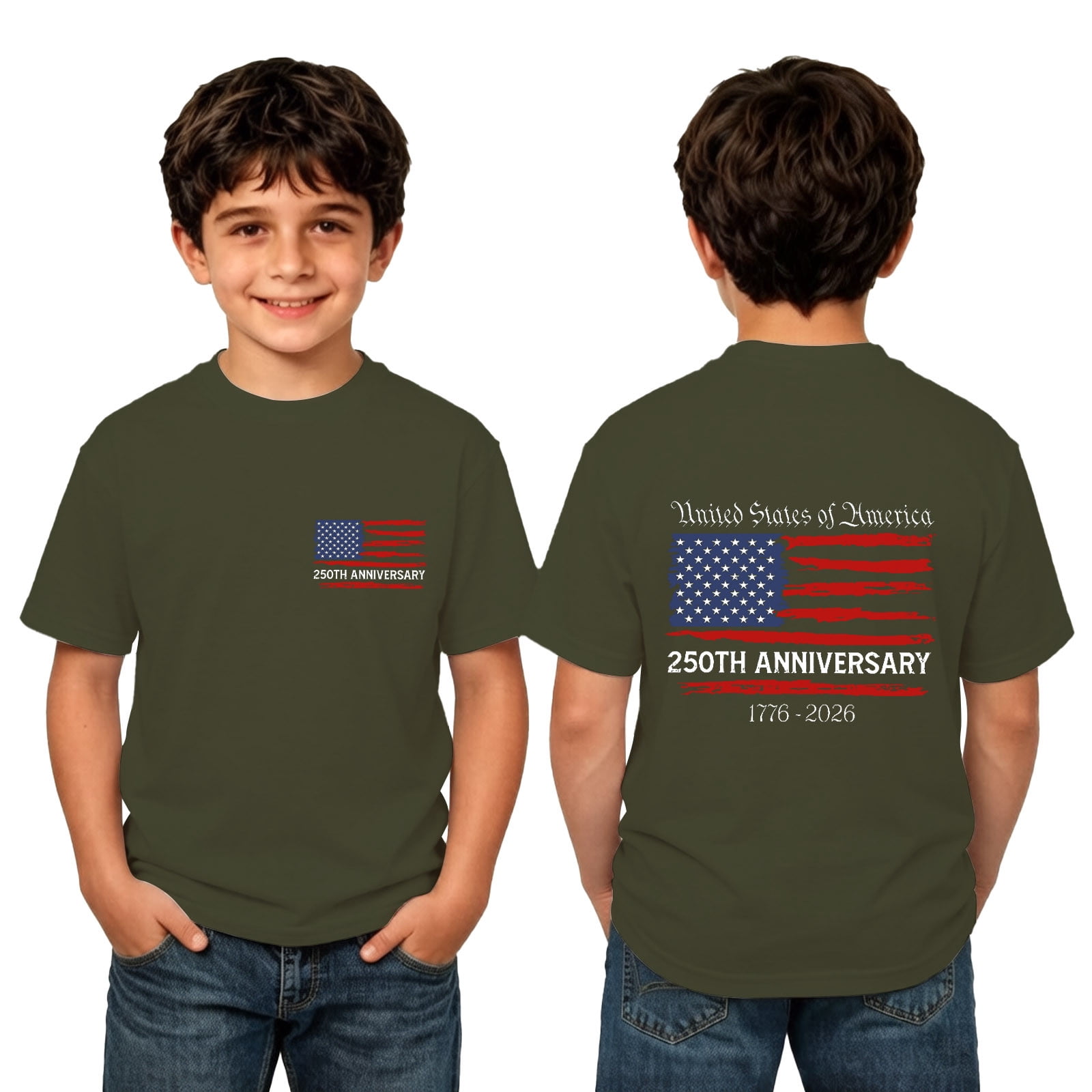 Afdoent Boys T Shirts Kids Independence Day Patriotic Printed Short ...