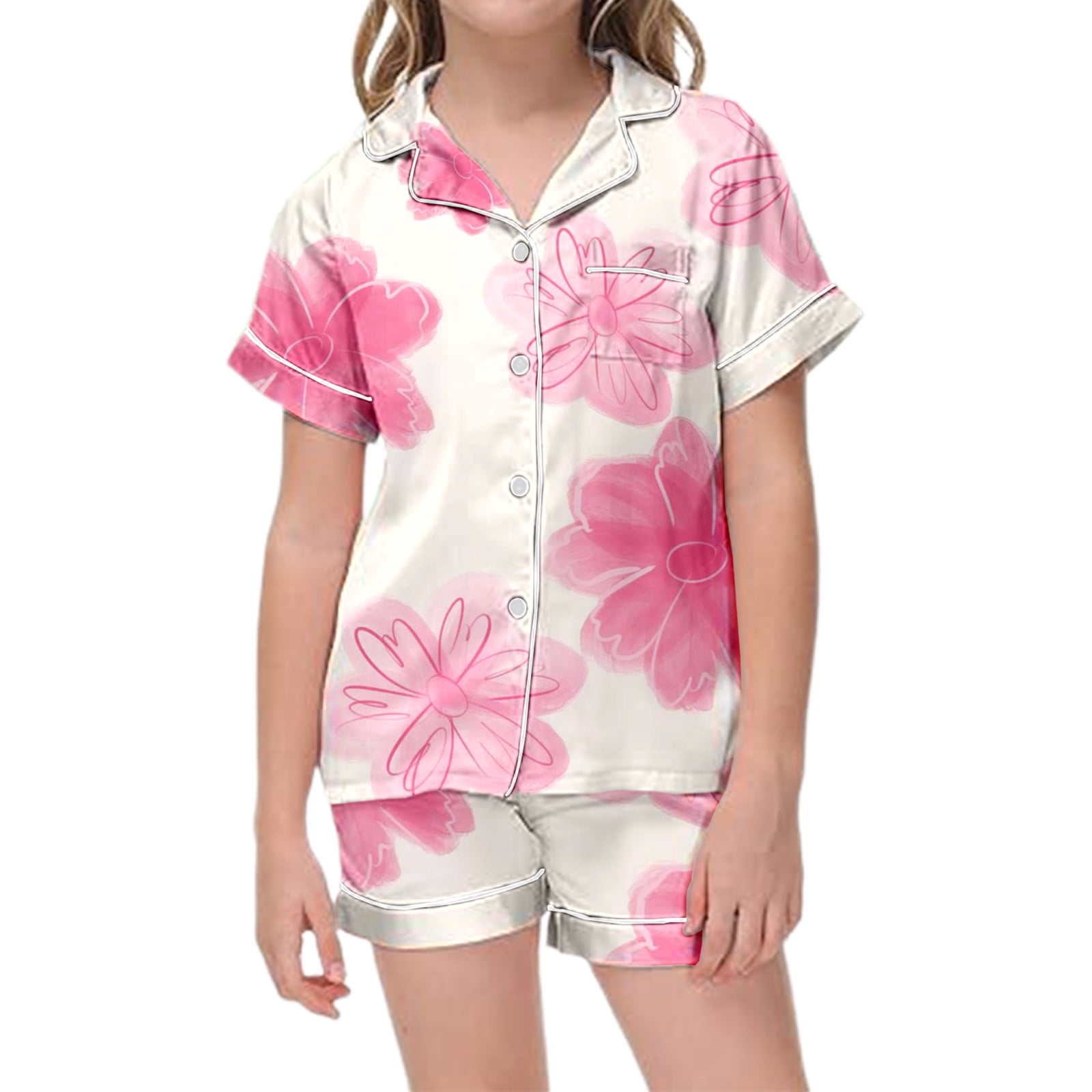 Afdoent Cute Outfits For Girls 2 Piece Outfits For Girls Flower Printed ...