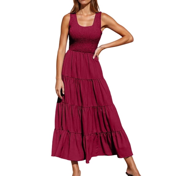 Afdoent Dresses For Women Fashion Maxi Dress Casual Boho Sleeveless ...