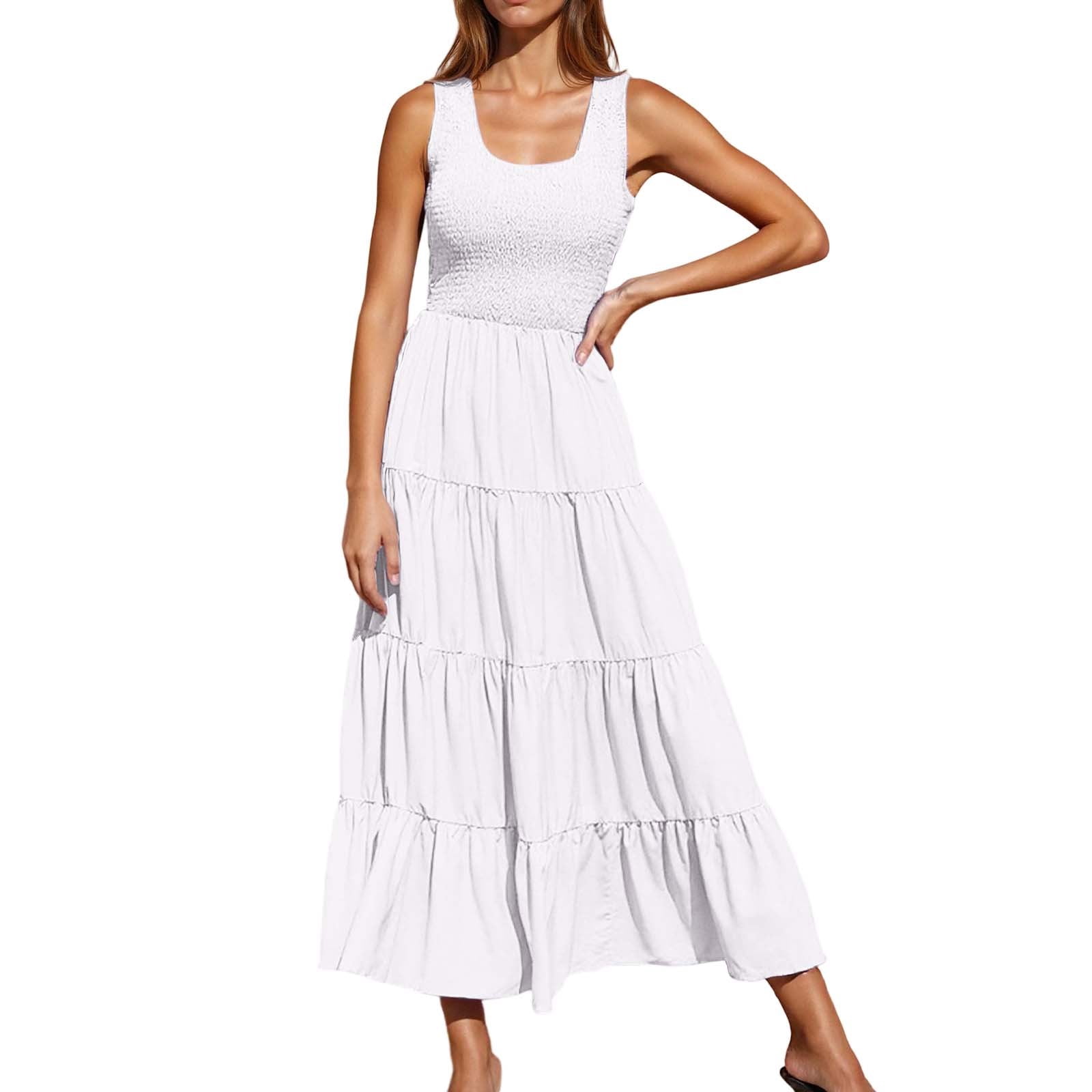 Afdoent Dresses For Women Fashion Maxi Dress Casual Boho Sleeveless ...