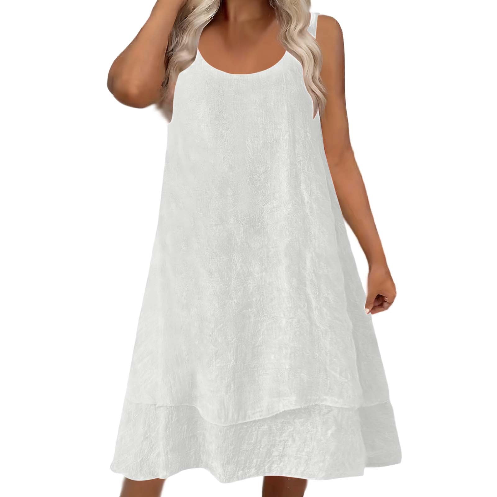 Afdoent Dresses For Women 2026 Casual Sleeveless Dress For Flowy Loose ...