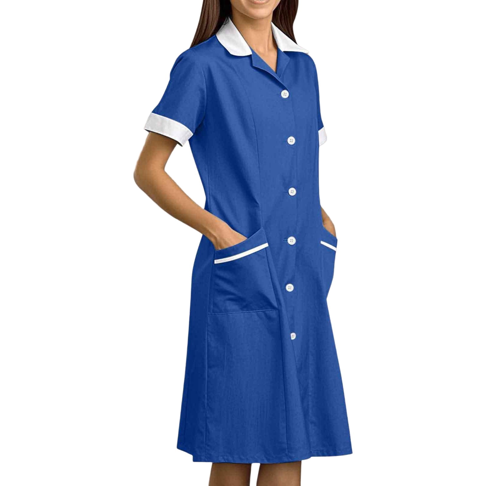 Afdoent Dresses For Women Casual V Neck Short Sleeve Midi Dress With ...