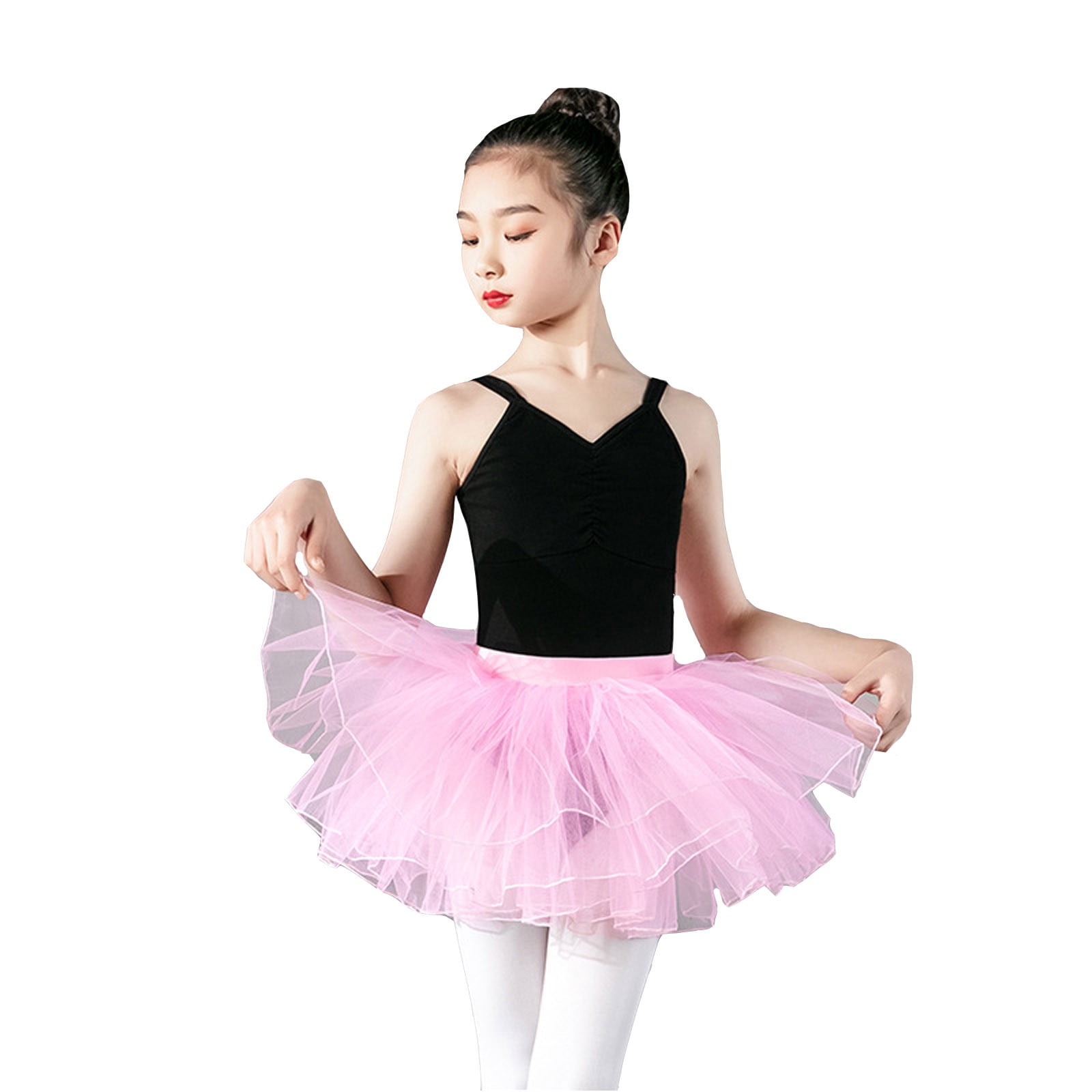 Afdoent Girl Outfits Kid Girls Ballet Dance Dress Lace Short Sleeve ...