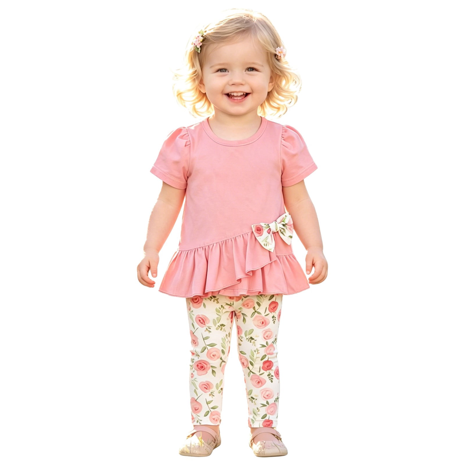 Afdoent Girls 2 Piece Outfits Adorable Girls Summer Print Top And ...