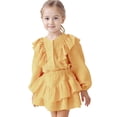 Afdoent Girls 2 Piece Outfits Blend Collar Top With Frill Skirt For ...