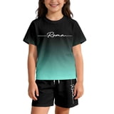 Afdoent Girls 2 Piece Outfits Bright Summer Gradient Print Outfit For ...