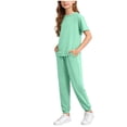 Afdoent Girls 2 Piece Outfits Casual Outfit Fashion Solid Color Short ...