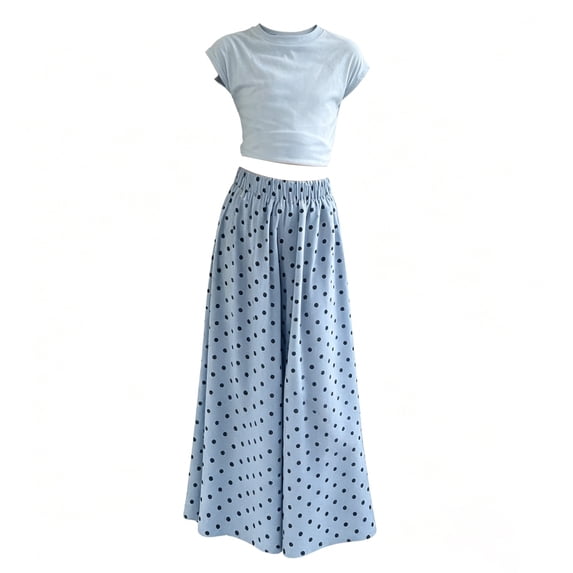Afdoent Girls 2 Piece Outfits Polka dot Top And Ruffle Shorts Outfit ...