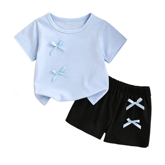 Afdoent Girls 2 Piece Outfits Pretty Bowknot For Girls Casual Two Piece ...