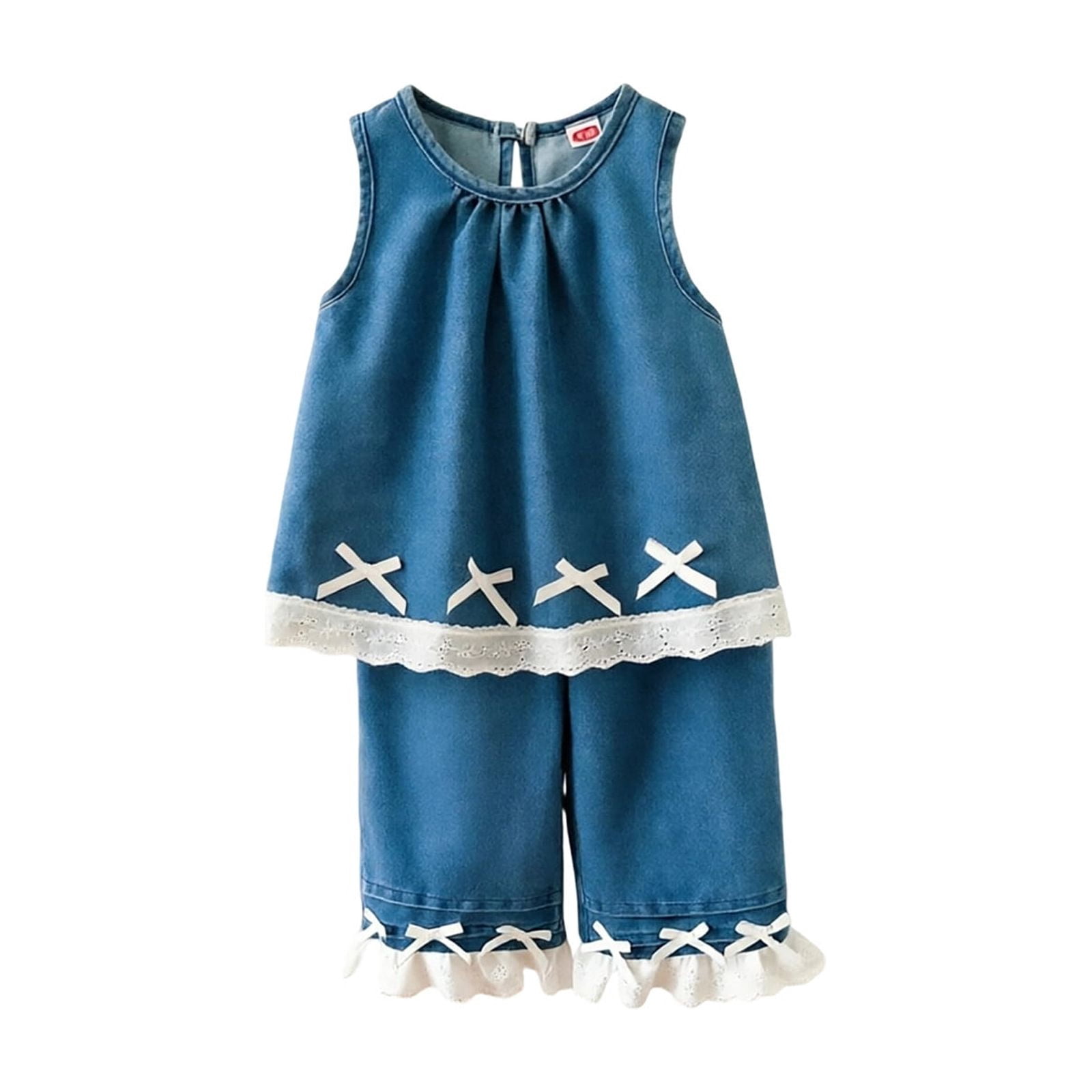 Afdoent Girls 2 Piece Outfits Stylish Girls Summer Outfit Denim ...