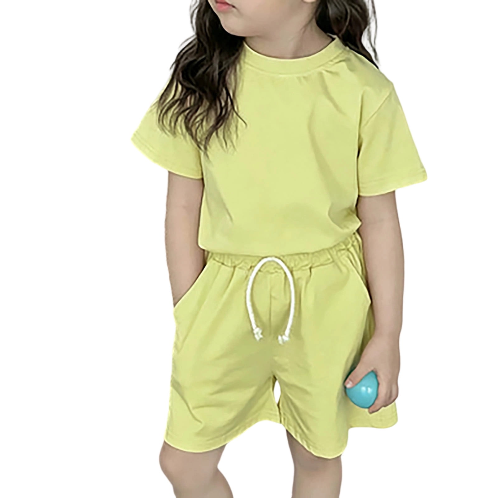 Afdoent Girls 2 Piece Outfits homewear Soft short Sleeve Nightgown Kids ...