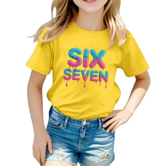 Afdoent Girls 67 Funny Number T Shirt Short Sleeve Comfortable Casual ...