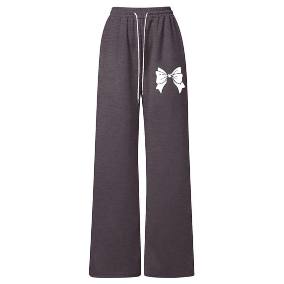 Afdoent Girls Baggy Sweatpants Bow Detail Loose Fit Straight Leg Jogger ...