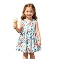 Afdoent Girls Dress Kids Party Dress Flared Sleeveless Sunflower Print ...