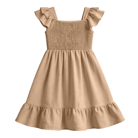 Afdoent Girls Dress Kids Sleeveless Pleated Backless Short Party Dress ...