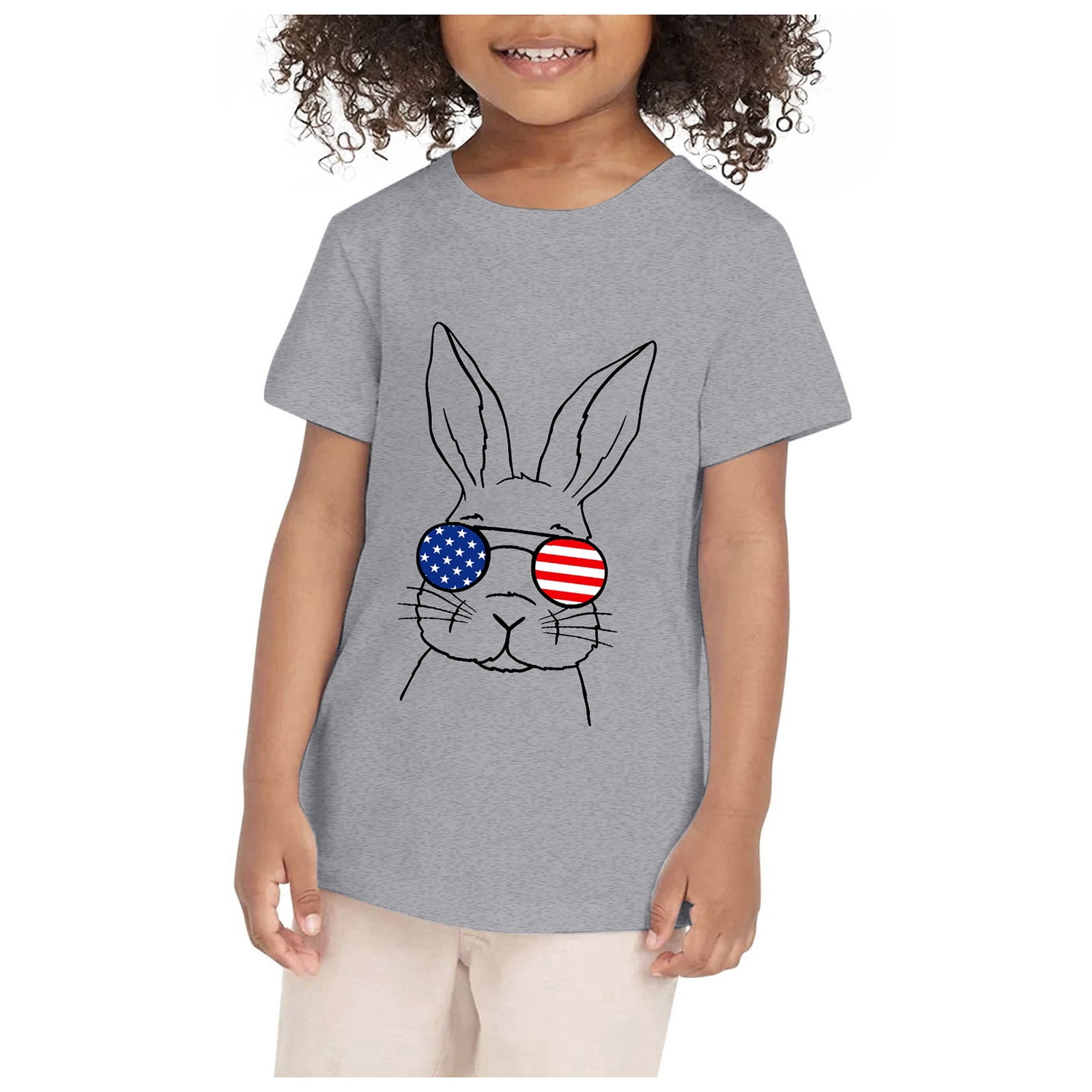 Afdoent Girls Easter Day T Shirt Kids Bunny Tee Shirt Toddler Boys ...