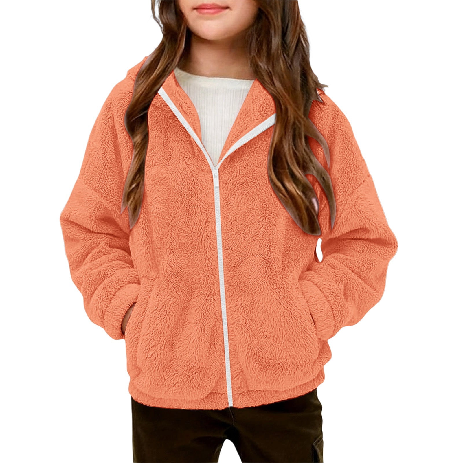Afdoent Girls Jacket Soft And Cozy Zip Up Jacket For Girls Warm ...