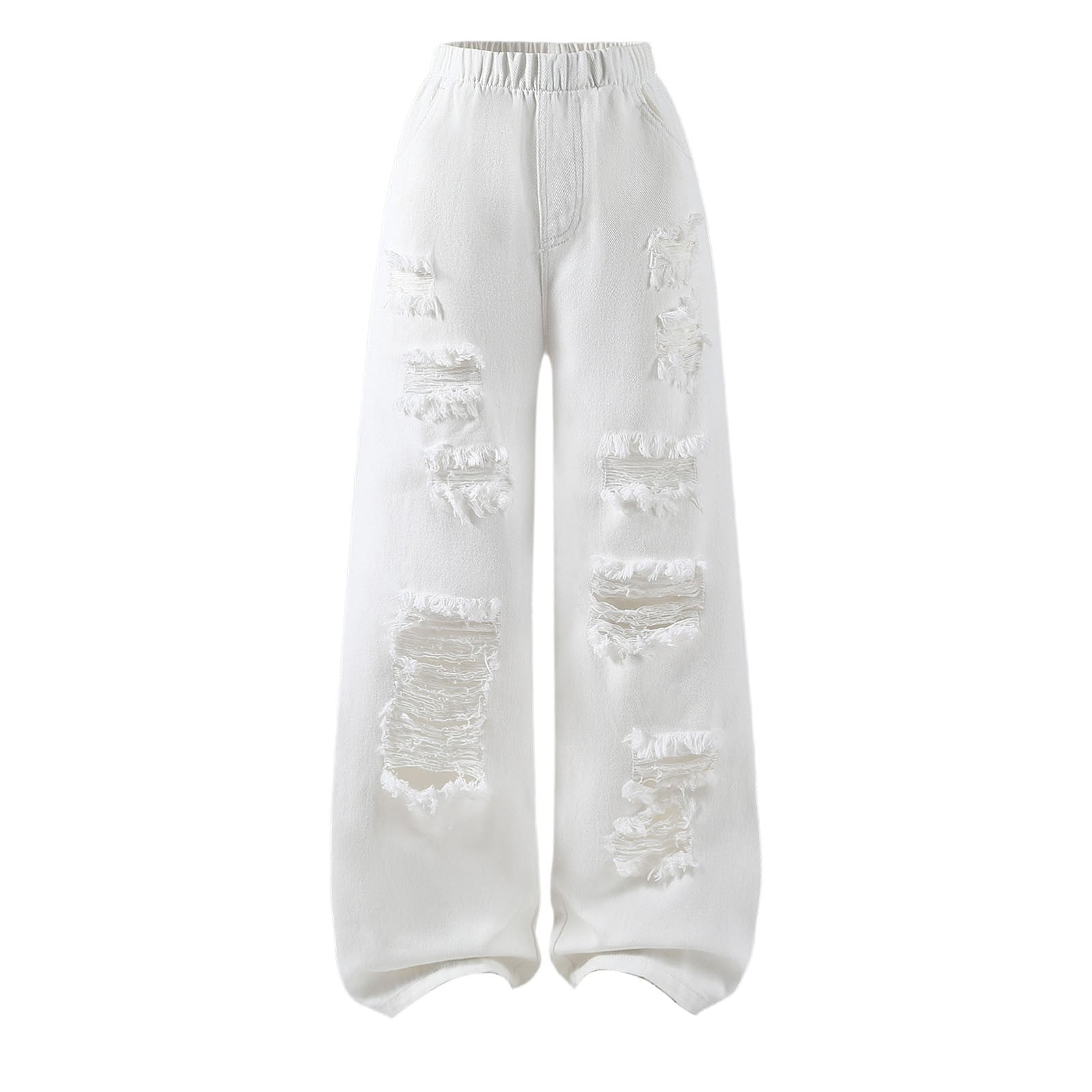 Afdoent Girls Jeans Denim Jeans For Summer With Distressed Design ...