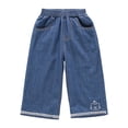 Afdoent Girls Jeans Denim Pants For Kids Lightweight Wide Leg Jeans ...