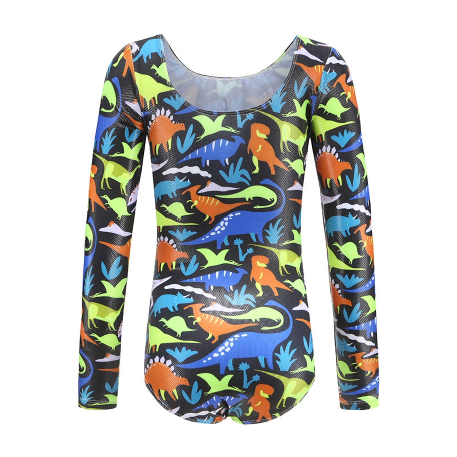 Afdoent Girls Jumpsuit Fashionable Printed Long Sleeved Gymnastics ...