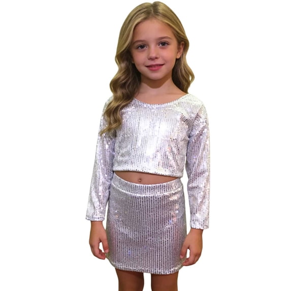 Afdoent Girls Long Sleeve Shirt Cheerleading Dance Performance Top ...