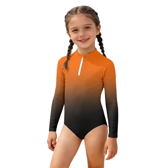 Afdoent Girls One Piece Swimsuits Kids Fashion Gradient Print Full ...