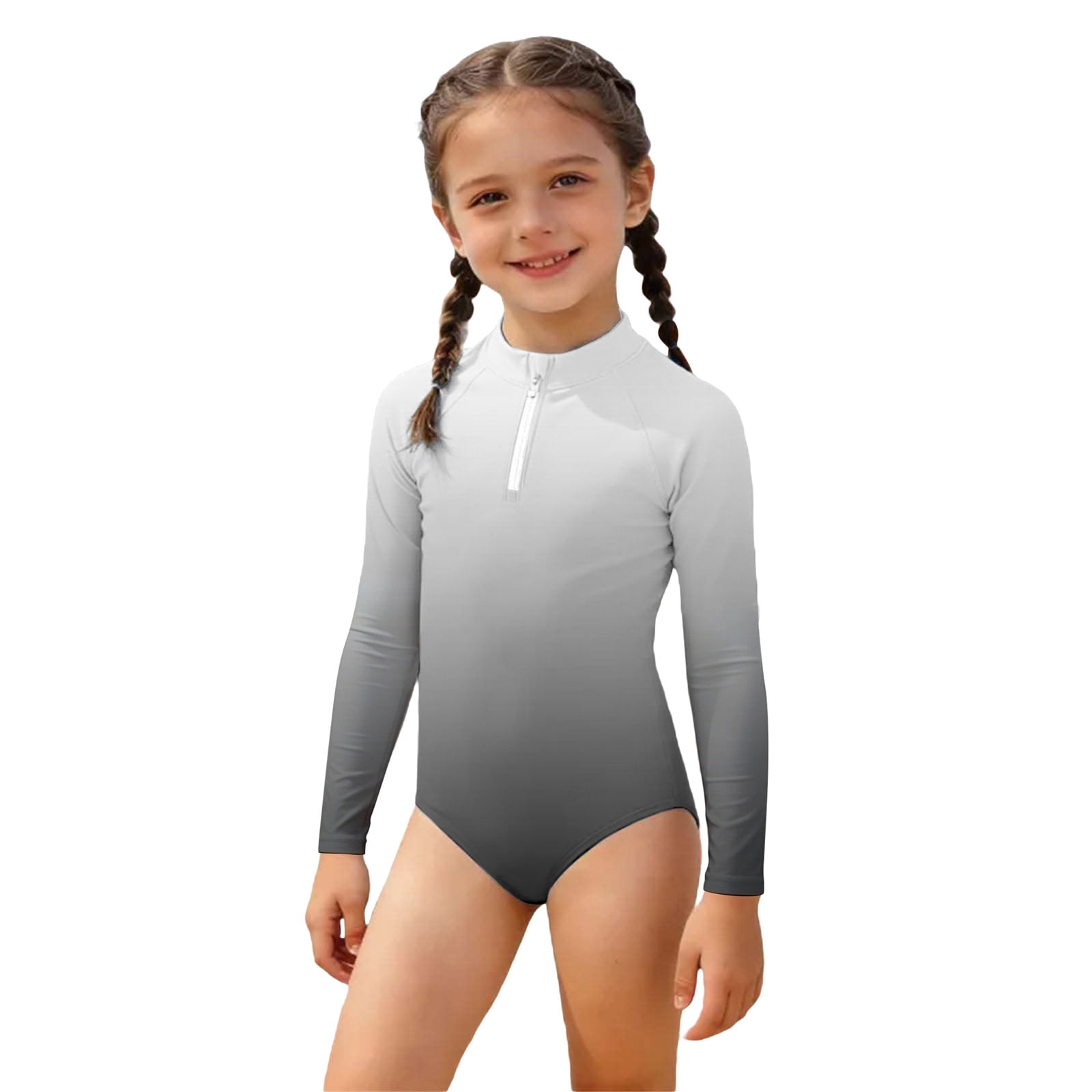 Afdoent Girls One Piece Swimsuits Kids Fashion Gradient Print Full ...
