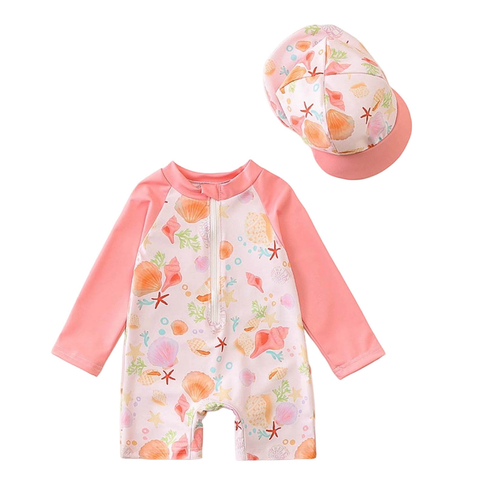 Afdoent Girls One Piece Swimsuits Kids Floral Print Swimsuit With ...