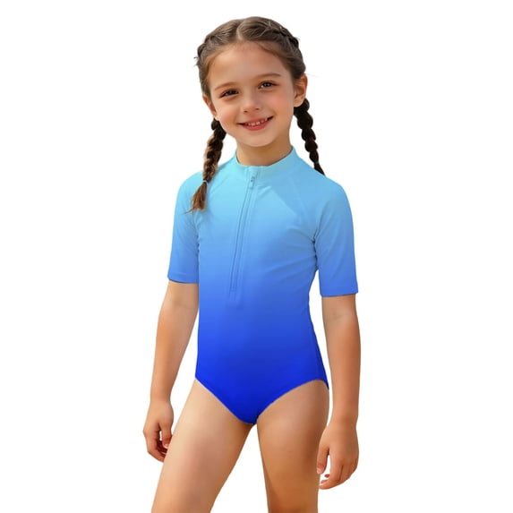 Afdoent Girls One Piece Swimsuits Kids Gradient Printed One Piece ...