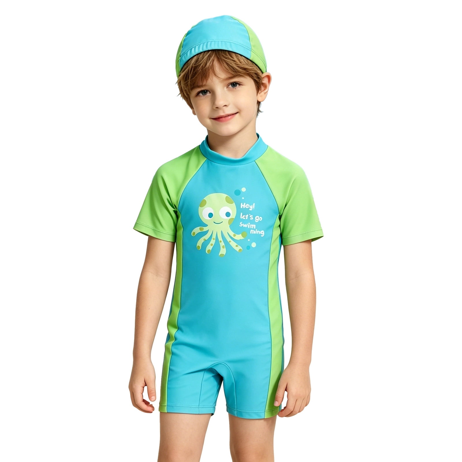 Afdoent Girls One Piece Swimsuits Kids Kids Swimsuit And Hat For Girls ...
