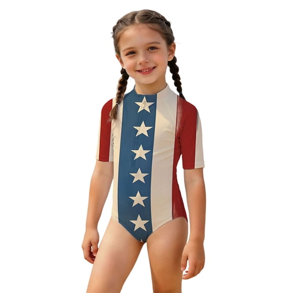 Afdoent Girls One Piece Swimsuits Kids Printed Swimsuit For Girls Cute ...
