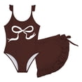 Afdoent Girls One Piece Swimsuits Kids Ruffle Swimsuit With Bowknot ...