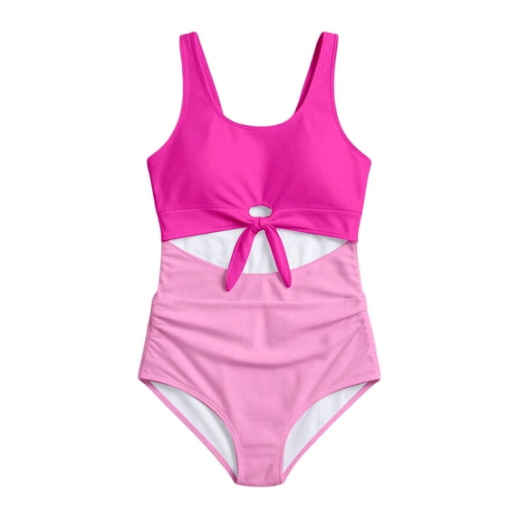 Afdoent Girls One Piece Swimsuits Kids Stylish Hollow Out Girls ...