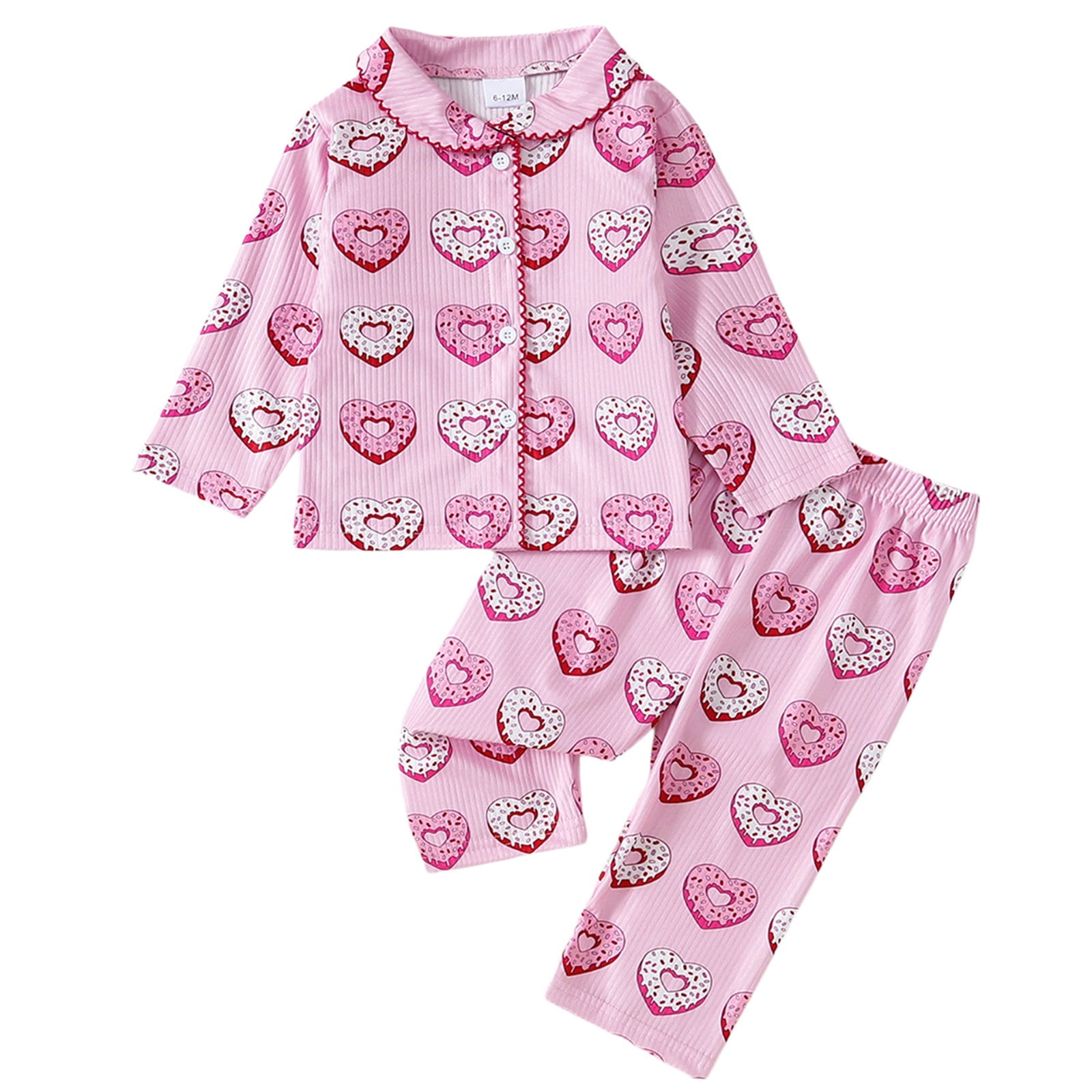 Afdoent Girls Pajamas Set Girls Valentine's Day Printed Pajamas ...