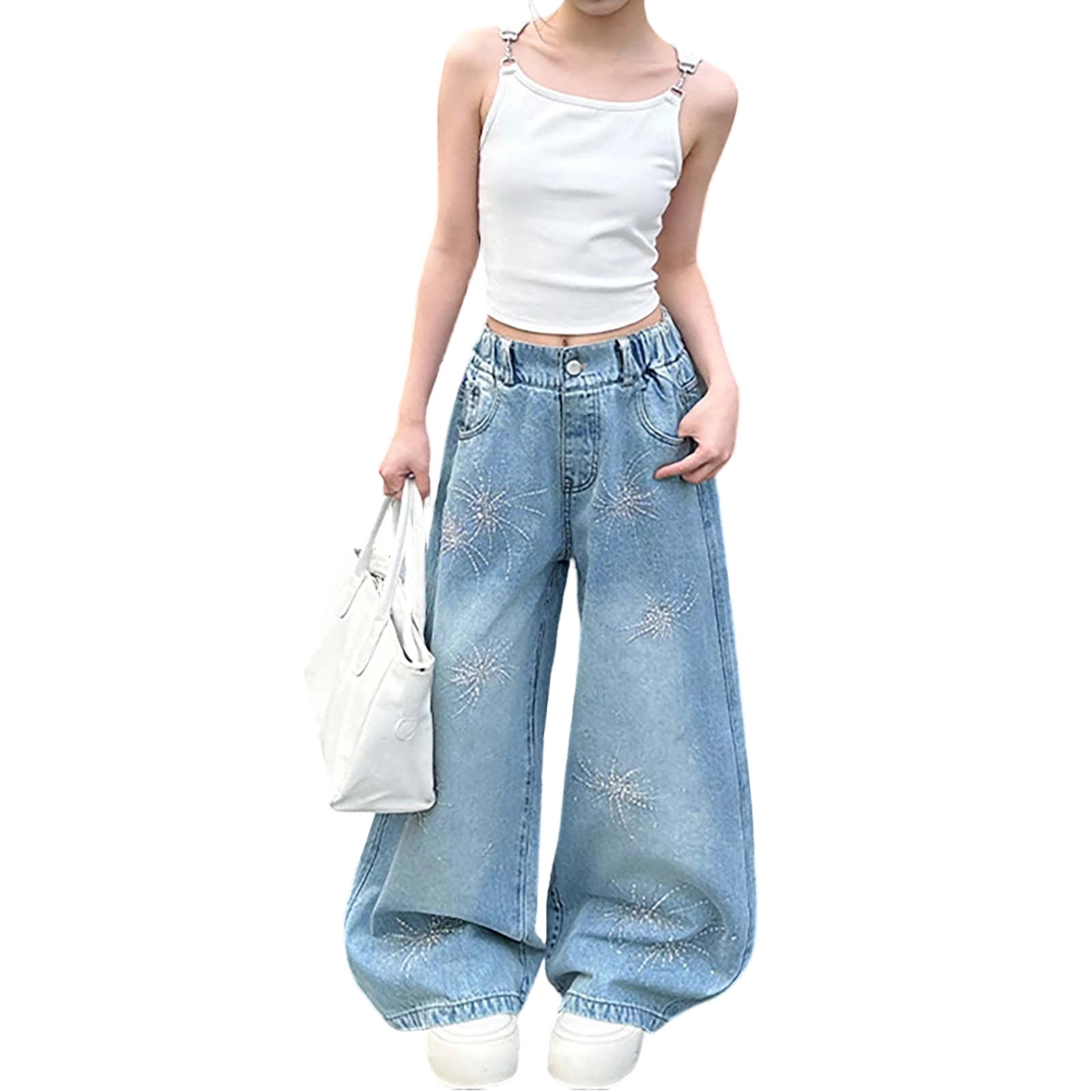 Afdoent Girls Pants Casual For Big Kids Soft Comfortable Trousers For ...