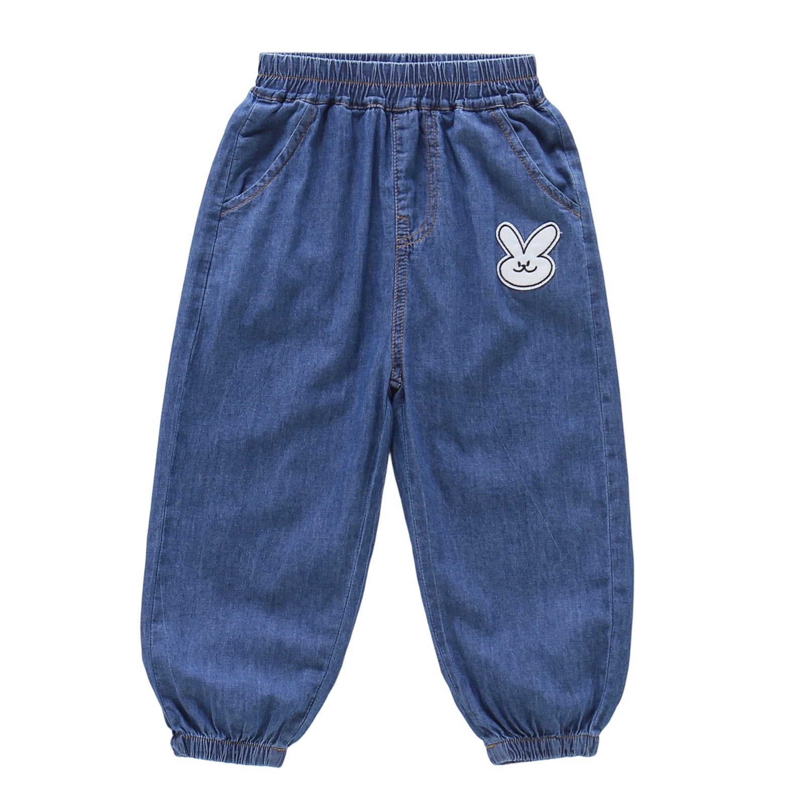 Afdoent Girls Pants Denim Pants Summer Lightweight Soft Loose Fit ...